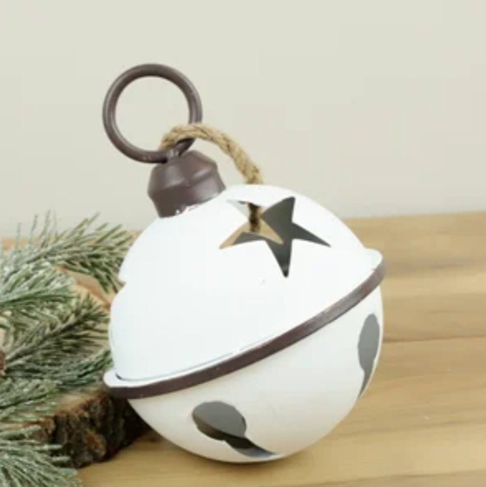 Jumbo Oversized White Sleigh Jingle Bell ~ Large