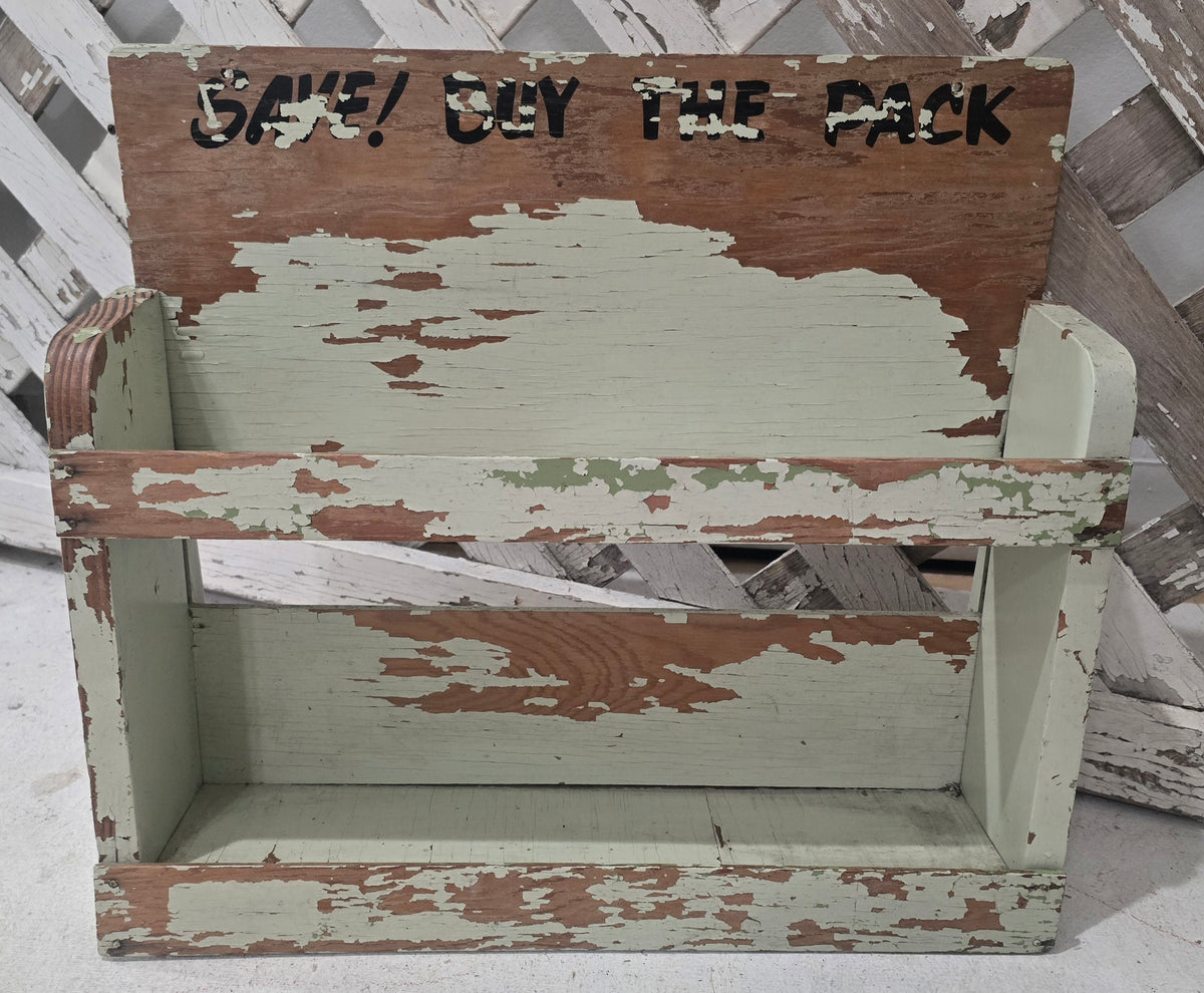 Antique Wood Seed Wall Display