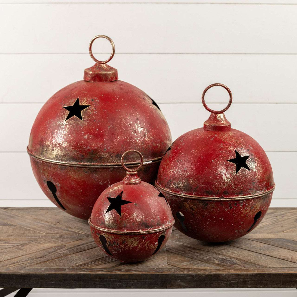 Jumbo Oversized Rustic Red Sleigh Jingle Bell ~ Extra Large 20"