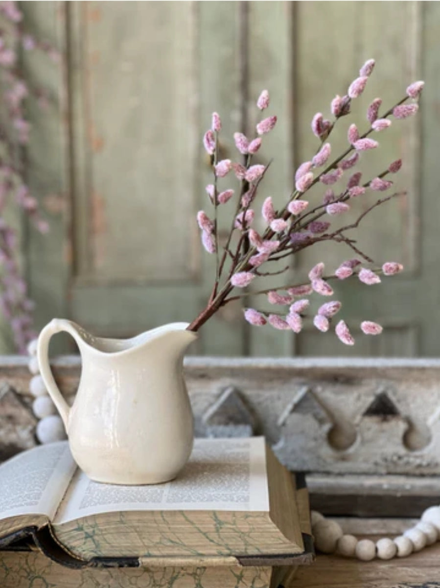 Blushing Pink Catkin Willow Bud Stem