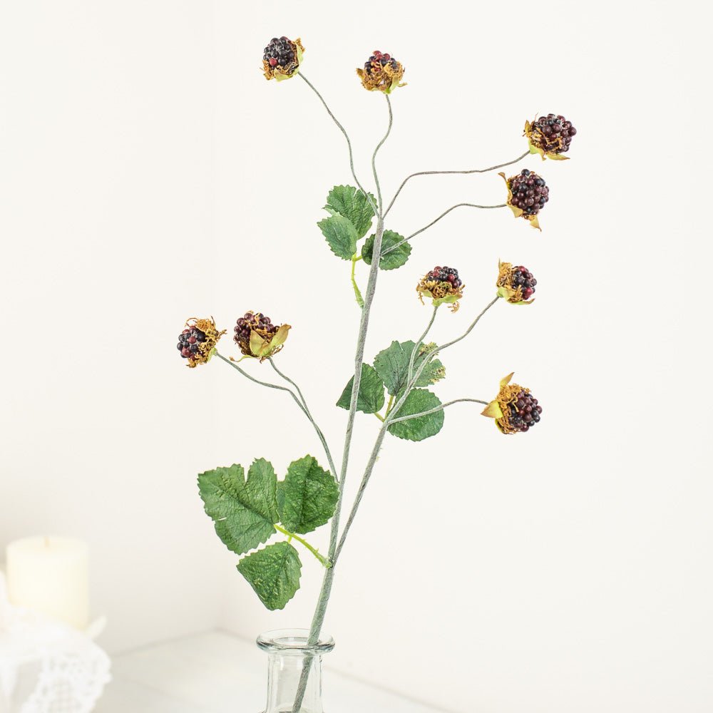 Faux Wild Blackberry Spray Stem Vintage Character